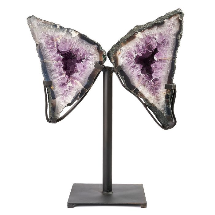 Amethyst Butterfly with Metal Base, (No.20) 12.8kg (1pc) - PRE-ORDER