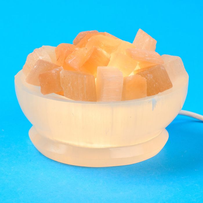 Mini Brazier Selenite Lamp 10cm with USB LED (1pc) NETT