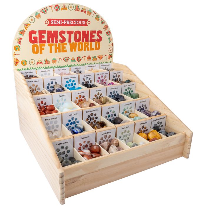 Tumblestone Starter Pack (30 Stone Types x 10 Pieces) with Free Display ...