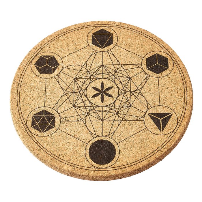 Hexagonal Formation (no. 2) Crystal Grid Cork Board, 15cm (1pc) NFD